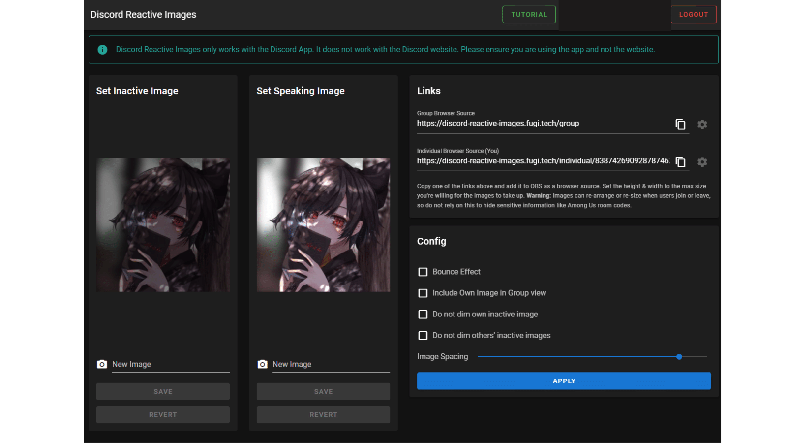 OBS配信や動画で立ち絵を光らせる、動かすカスタムCSSの実装させ方。Discord Reactive Imagesの使い方（配信やココフォ ...